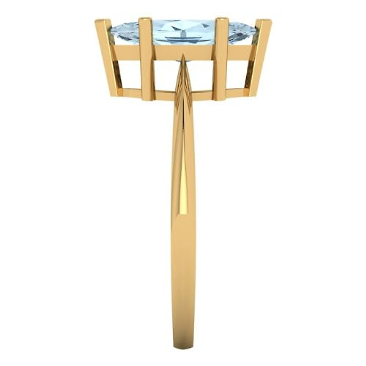 Clara Pucci 1.5 ct Marquise Cut Solitaire Natural Aquamarine Engagement Bridal Promise Anniversary Ring 18K Yellow Gold Size 10.5