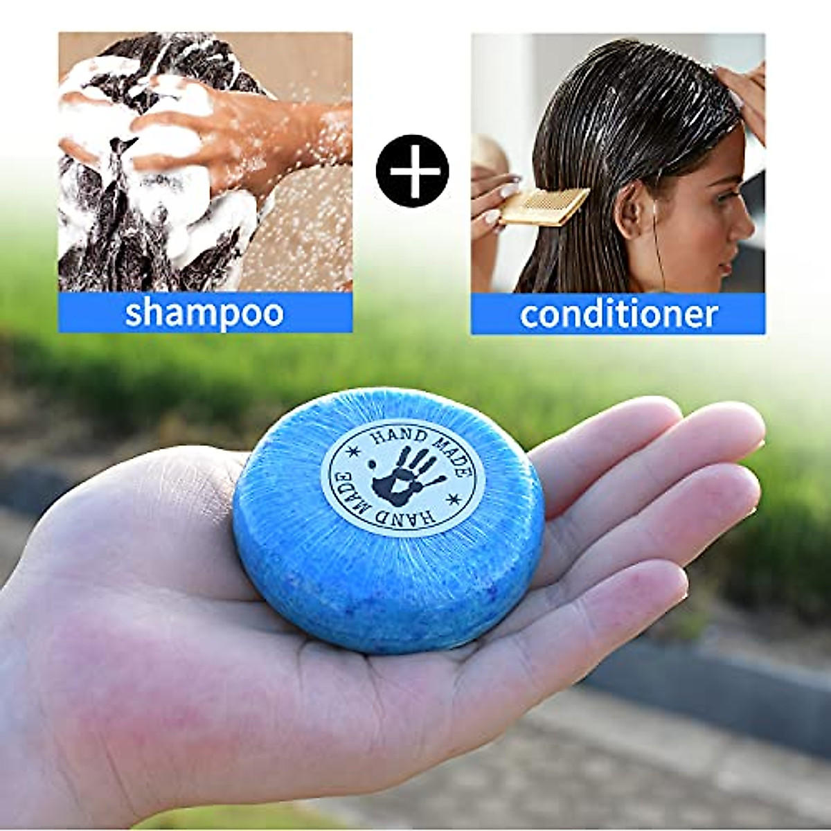 Argan Oil Macadamia Oil Shampoo bar 2 in 5 shampoo and conditioner, Vegan Solid Bars For All Hair Types-Beamarry