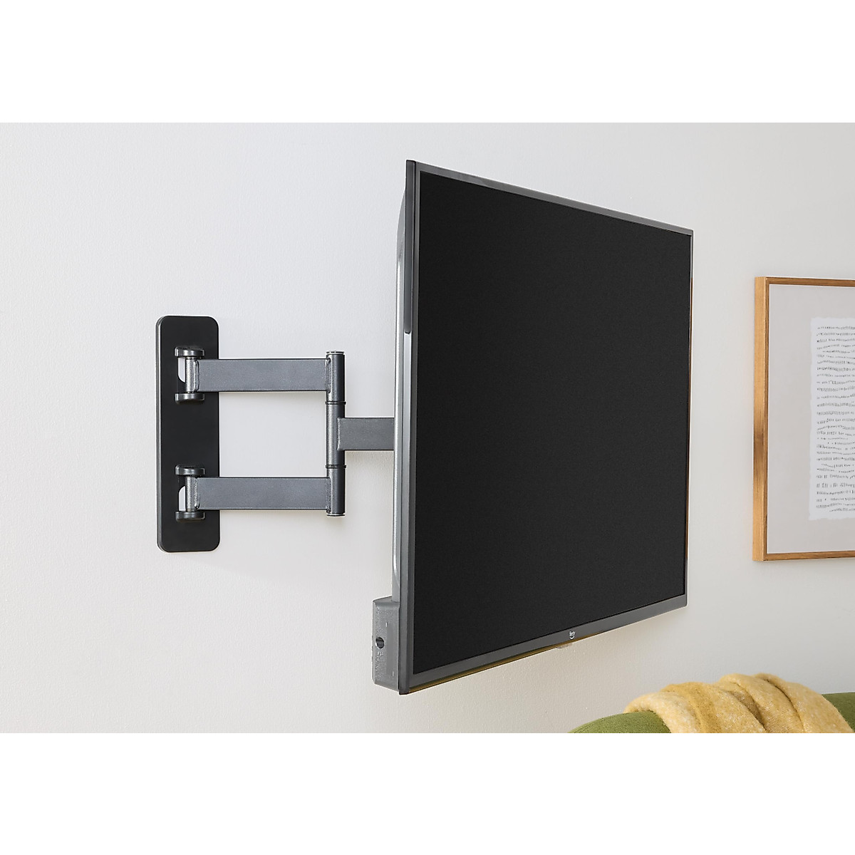 Amazon Basics Full Motion Articulating TV Monitor Wall Mount for 22-55 Inch TVs and Flat Panels up to 80 Lbs, Black