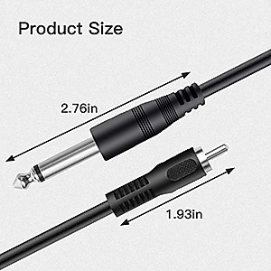 RCA to 1/4 Cable, 2 Pack 3 Feet Dual 1/4" 6.35mm TS Male to Dual RCA Stereo Interconnect Cable RFAdapter for Mixer, Audio, Amplifier, Microphone, and Camera, etc
