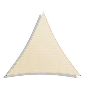 Windscreen4less Equilateral Triangle Sun Shade Sail Canopy 12' x 12' x 12' in Beige with Commercial Grade for Patio Lawn Garden Outdoor Facility and Activities - Customized