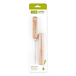 True Spike Wood Ice Pick, Wood Handle Stainless Steel Ice Shaper, Bar & Cocktail Tools