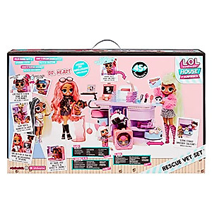 L.O.L. Surprise! LOL Surprise OMG Rescue Vet Set with 45+ Surprises Including Color Change Features, 2 New Pets, and Exclusive Fashion Doll, Dr. Heart - Great Gift for Kids Ages 4+
