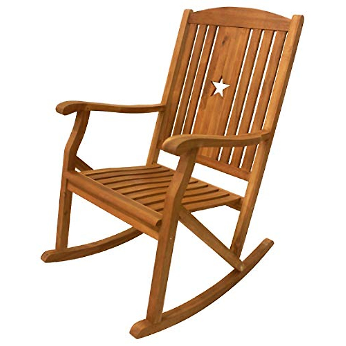 Leigh Country Sequoia Series Adult Rocker with Star Cutout Rocking Chair, Brown