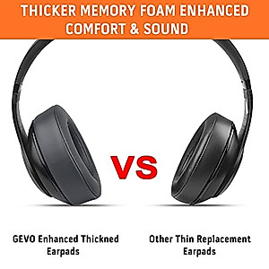 GVOEARS Replacement Ear Pads for Beats Studio 3, Ear Cushions for Beats Studio 2&Studio 3 Wired & Wireless Not Fit Beats Solo On-Ear Headphone with Stronger 3M Adhesive Tape Thicker Memory Foam(Grey)