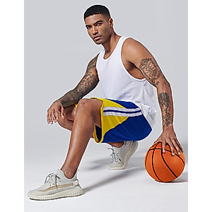 Pack of 5 Men's Athletic Basketball Shorts Mesh Quick Dry Activewear with Pockets (Set 3, Small)