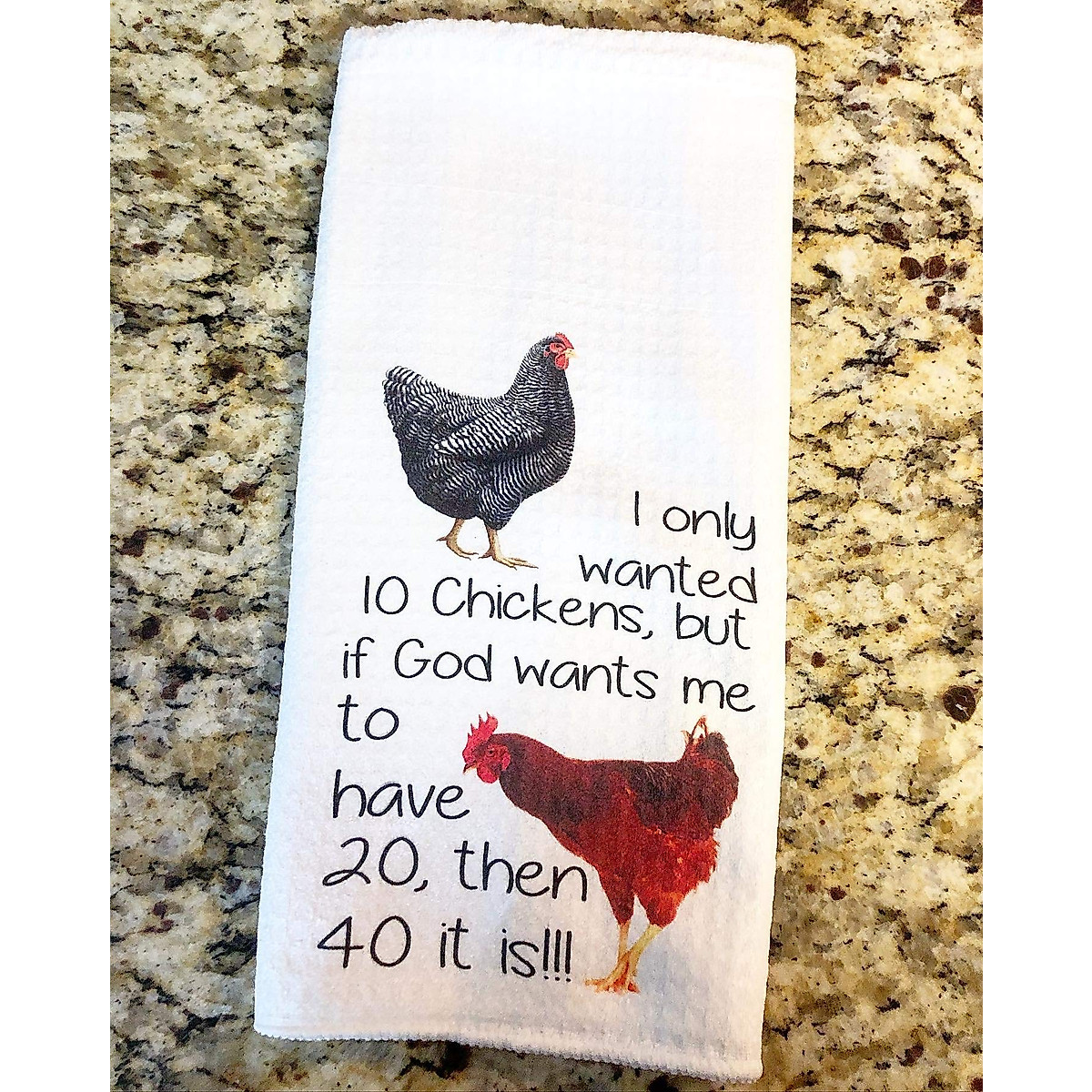 Chicken Hand Towel Humor - Funny Chicken Towel for Chicken Lovers - Chicken Math