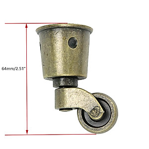 LC LICTOP Eucalyptus Wood Furniture Legs Wood Sofa Legs Replacement Round Gourd Wooden Turned Feet with Caster Wheels Height 120mm/4.72", 4PCS