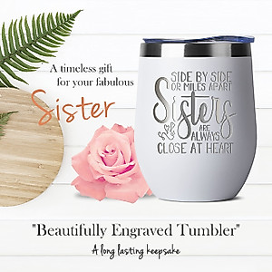 Sisters Gifts from Sister - Birthday Gifts for Sister - Relaxing Spa Gift Box w/Tumbler for Her Birthday Present - Best Unique Gift for Big Sister She'll Love - Includes Soaps, Lotion, Bath Bomb, Card