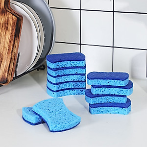 Rtteri 50 Pcs Dish Sponges Kitchen Sponges for Dishes Non Scratch Dish Sponge Dishwashing Sponge Dish Scrubber Scrub Sponge Household Cleaning Sponges for Kitchen Bathroom Car Essentials Supplies