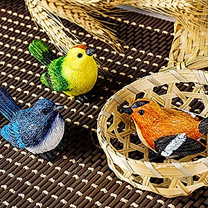 3 Pcs Miniature Bird Decorative Figurines,Fairy Garden Accessories for Micro Landscape,Mini Garden Resin Bird Decoration Ornaments,Figurine Cake Topper Dollhouse Min