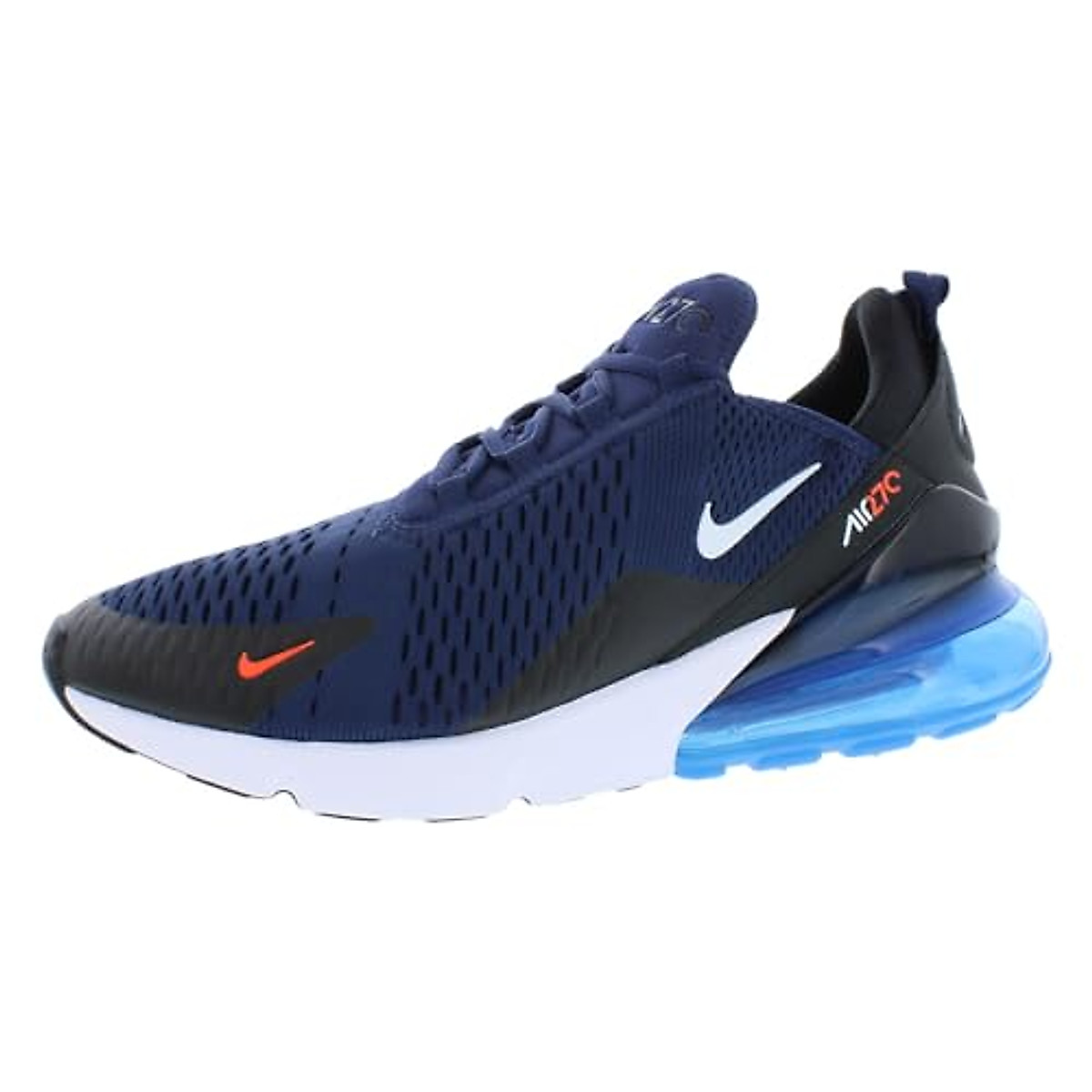 Nike Men's Air Max 270 Running Shoes, Midnight Navy/Bright Crimson/Black/White, 11