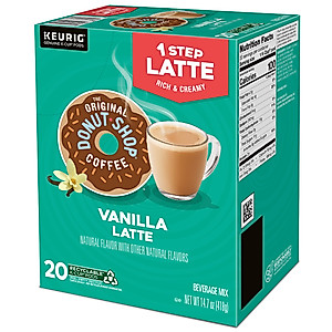 The Original Donut Shop Vanilla Latte, Single-Serve Keurig K-Cup Pods, Flavored Coffee, 20 Count