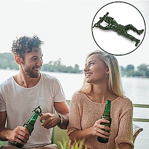 2 Pcs Green Army Man Bottle Opener, Creative 3d Mini Soldier Beer Wine Bottle Opener Beverage Easy Opening Bottle Opener Funny Bottle Opener Bartender Compatible Coke Bottle 0pener
