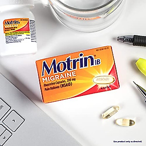 Motrin IB Migraine Liquid Gel Caps, Ibuprofen 200 mg, Migraine Relief Medicine, 80 Ct