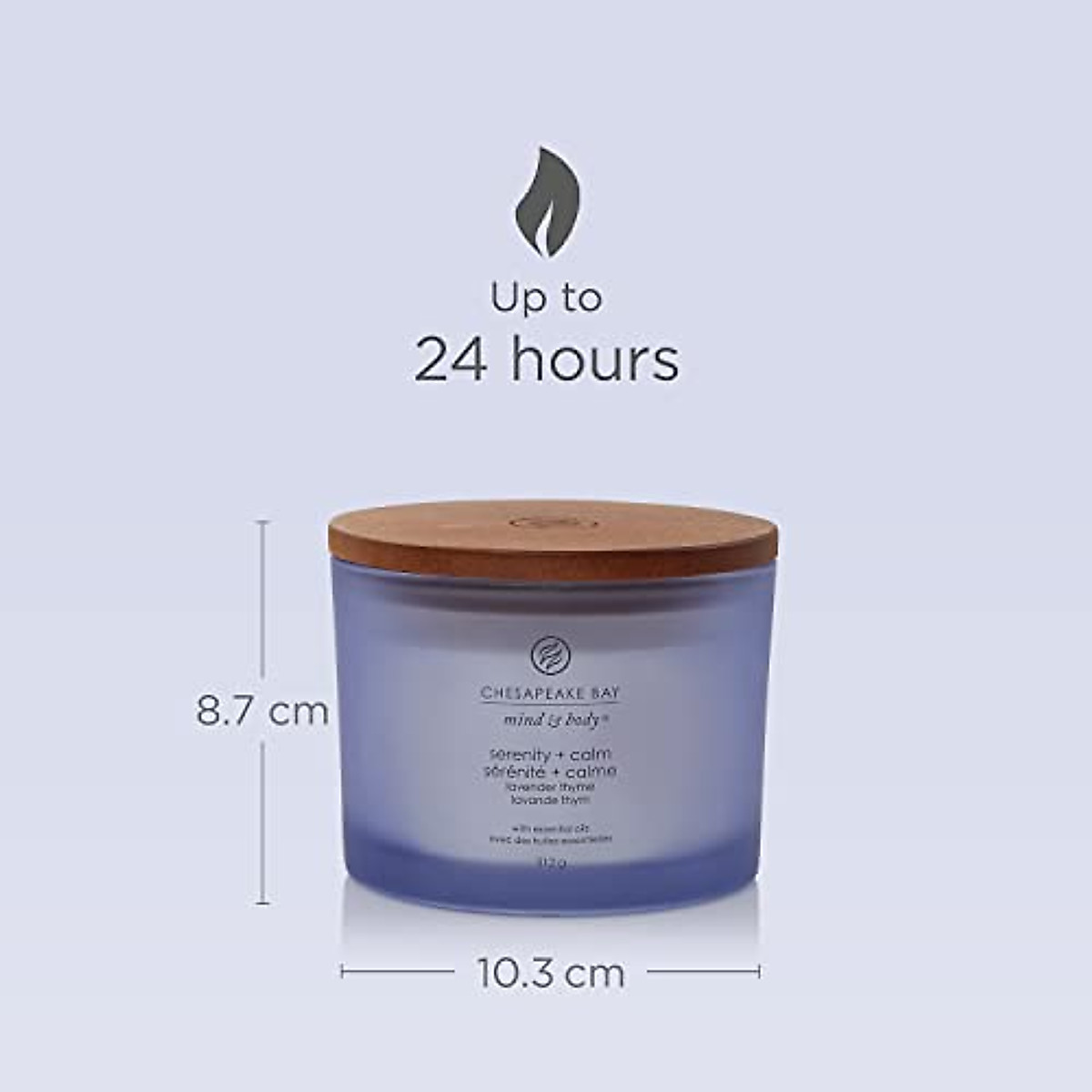 Chesapeake Bay Scented Candle | Serenity + Calm 3 Wick Tumbler Aromatherapy Candle | Burn Time: Up to 24 Hours | Mind & Body Collection (PT40892E)