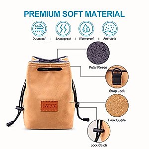 Camera Case, LATZZ Drawstring Bag, Vintage DSLR Camera Bag with Adjustable Strap, Soft Lens Case Gadget for Traveling and Canon Sony Fuji SLR Storage
