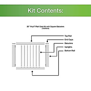 barrette outdoor living 73030535 T-Top Gate Vinyl Rail, White
