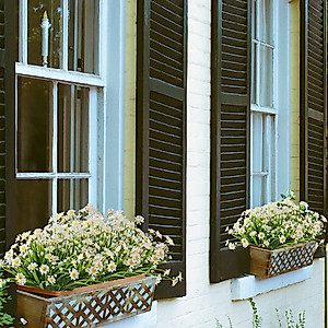 JOYGAR 8 Bundles Artificial Daisy Flowers Fake Sunflowers UV Resistant No Fade Faux Greenery Faux Plastic Flowers for Wedding Garden Hanging Planter Indoor Porch Patio Office Home Decoration(White)