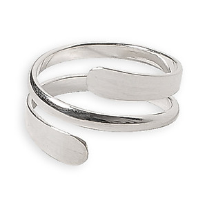 Toe Ring | Pipeline .925 Sterling Silver Wrap Around Ring | Adjustable Ring For Foot Or Midi | Unisex