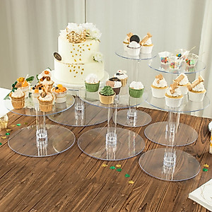 Efavormart Lovely 6 Tier Heavy Duty Acrylic Crystal Glass Clear Cake Dessert Decorating Stand for Birthday Party Wedding