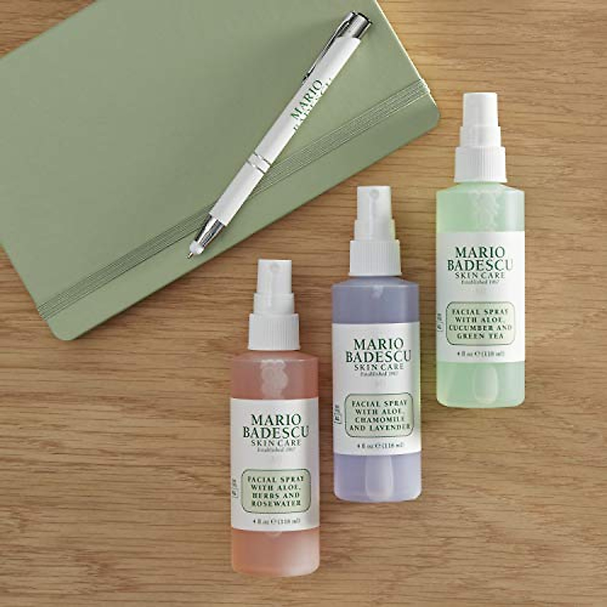 Mario Badescu Spritz Mist and Glow Facial Spray Collection Trio, Lavender, Cucumber, Rose , 4 Fl Oz (Pack of 3)