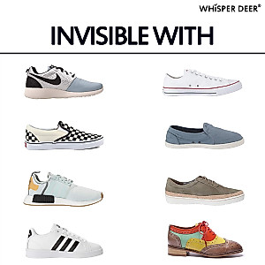 WHISPER DEER No Show Liner Socks Women - Size 4-7/7-10/10-13 Low Cut Invisible Cotton Sneaker Socks with Non Slip Grip (3/6/8 packs)