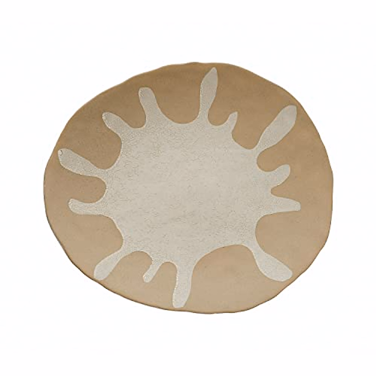 Bloomingville Decorative Stoneware Organic Design Platter, 15" L x 2" W x 13" H, Beige