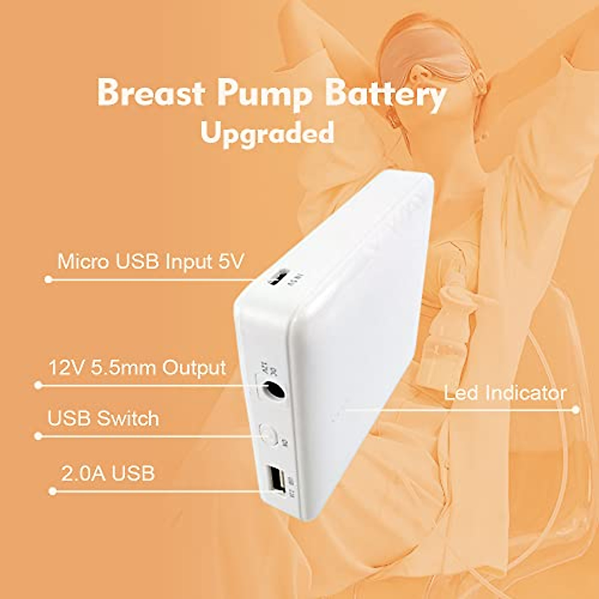 Smarkey 12v Portable Breast Pump Battery and Charger for S1 S2 Medela Pump-in-Style and Lactina Hygeia EnJoye (Easy for Outdoor and Travelling)