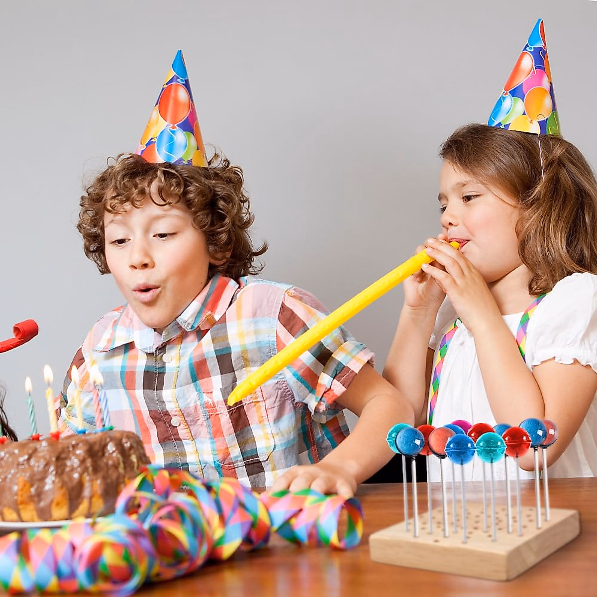 Cake Pop Stand, 3 Pack Wooden Cakepops Stand Display Holder 190 Holes for Dessert Table, Lollipop Holder Stand for Party, Birthday, Weddings, Anniversaries, Baby Showers, Fit 4mm Lollipop Sticks