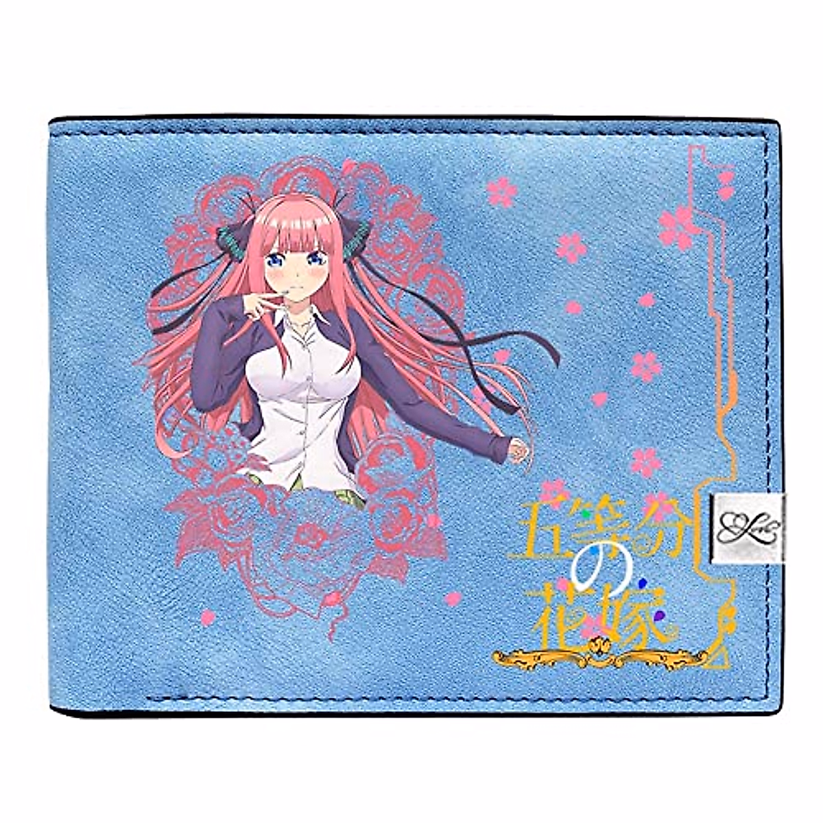 Nakano Nino Wallet Anime The Quintessential Quintuplets Wallet Nakano Ichika Cosplay PU Multicolored Short Purse for Women Men (blue04)