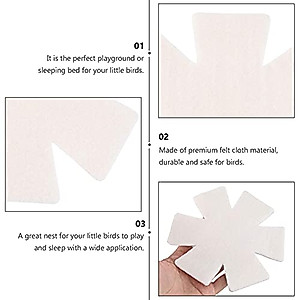 M I A 5pcs Canary Finch Nesting Felt Pads Bird Breeding Wire Nests Cushions Bird Eggs Mat Warm Hut Material for Racing Pigeon Bird Breeding Supplies White