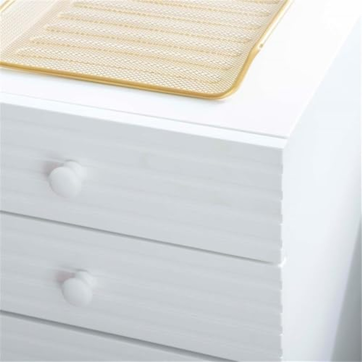 Linon Sway Wood File Cabinet with 3 Drawers Rolling Castors in Pure White