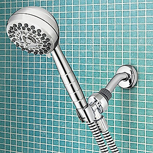 Waterpik High Pressure Powerpulse Massage Hand Held, 2.5 GPM, Chrome Detachable Shower Head with 7 Spray Settings and 5' Hose, XRO-763