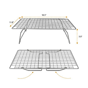 SafBbcue 3 Tier Cooling Rack with Baking Sheet Pan for Cookies Cakes Pies, Cake Layers, Finger Foods 304 Stainless Steel Oven and Dishwasher Safe