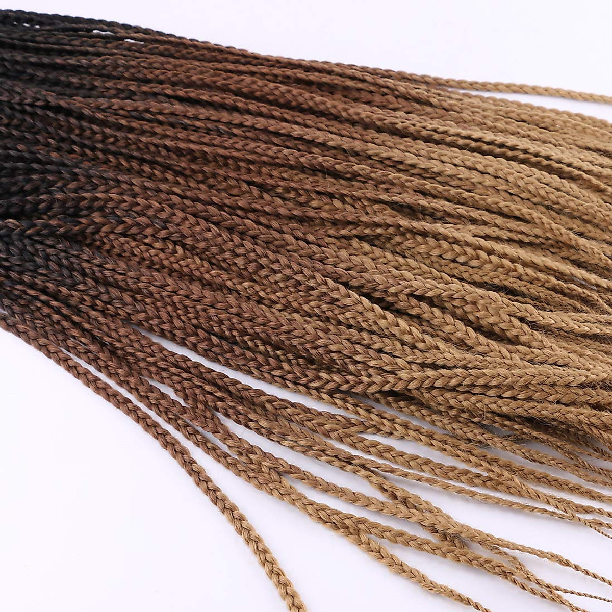 Ombre Box Braids Crochet Hair 6 Packs Goddess Pre looped Crochet Box Braids for Women Black to Honey Blonde Golden 3X Small Box Braided Knotless Braiding Hair Extensions(24 Inch,T1B/4/27#)