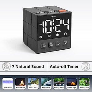 XKX Bluetooth Alarm Clock Speaker with 100dB Super Loud Alarm & 5W Hi-Fidelity Sound, Small LED Digital Clock for Bedroom, Great Gift Idea for Heavy Sleepers, Adults, Teens