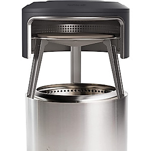 Solo Stove Bonfire Pi Fire | Pizza Oven Accessory for Bonfire Fire Pit, Incl. Carry Case & Cordierite Pizza Stone, Wood Burning Assembly, Stainless Steel, (H x Dia): 16.9 x 19.3 in, 19.6 lbs