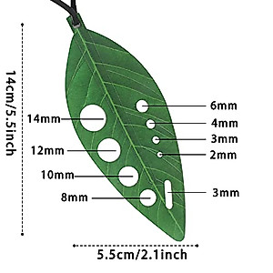 FYY Herb Stripper 9 Holes,Herb Stripping Tool With Leather Protect Cover,Stainless Steel Kitchen Herb Leaf Stripping Tool for Kale, Chard, Collard Greens, Thyme, Basil, Rosemary