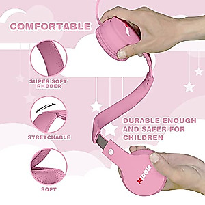 MIDOLA Kids Headphones Wired Over Ear Foldable Kids Volume Limit 85dB /110dB Light Foldable Headset with Inline AUX 3.5mm Mic for Child Boy Girl Travel School Gaming Pad PC Laptop Tablet Pink