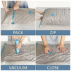 MattEasy Space Saver Vacuum Storage Bags, 6 Pack Combo (2 Jumbo/2 Large/2 Medium) Space Saver Bags with Pump, Storage Vacuum Sealed Bags for Clothes, Comforters, Blankets, Bedding