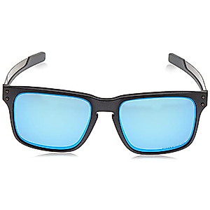 Oakley Men's OO9384 Holbrook Mix Rectangular Sunglasses, Steel/Prizm Sapphire Iridium Polarized, 57 mm