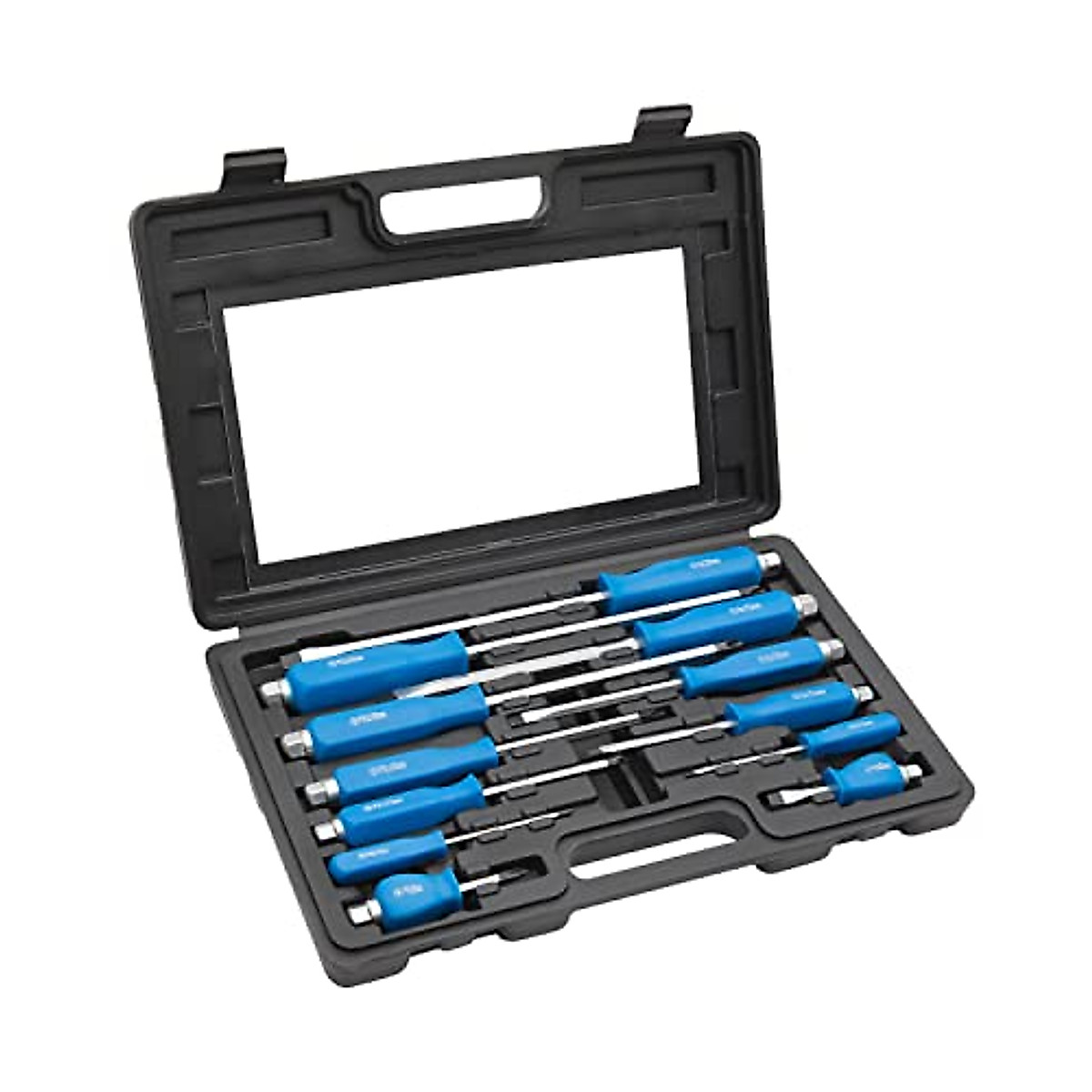 ROTATION 12PCS Magnetic Go-Thru Screwdriver Set, 6 Phillips and 6 Flat Head Tips Screwdriver for Fastening, Chiseling and Loosening Seized Screws, Multi-purpose Budget Set