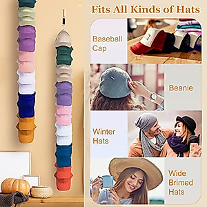 HYDERMUS Hat Rack 2 Pack for 32 Caps with Adjustable Height Over The Door Hat Organizer Metal Hat Holder with 32 Clips Hat Storage for Door and Wall