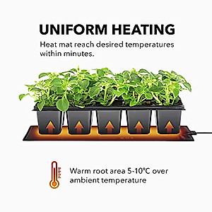 BN-LINK Durable Seedling Heat Mat Warm Hydroponic Heating Pad Waterproof 3" x 20" for Seed Starting Greenhouse and Germination