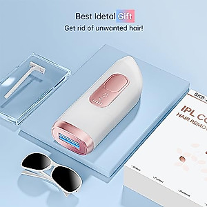 Laser Hair Removal Device with Cooling Function for Women and Men, At-Home Permanent IPL Hair Removal with Latest Dual ICE Technology, Unlimited Flash for facial Legs Arms Whole Body Use
