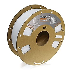 OVERTURE TPU High Speed Filament 1.75mm Flexible TPU Roll, 3D Printer Filament,Dimensional Accuracy +/- 0.03 mm, Fit Most FDM Printer (HS TPU White)