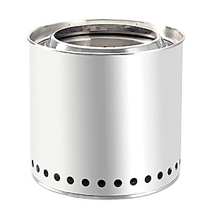 TWDYC Firewood Stove Outdoor Party Stove Portable Charcoal Fire Camping Stove Stainless Steel Firewood Heating Barbecue Stove (Color : Silver, Size : 32cm)