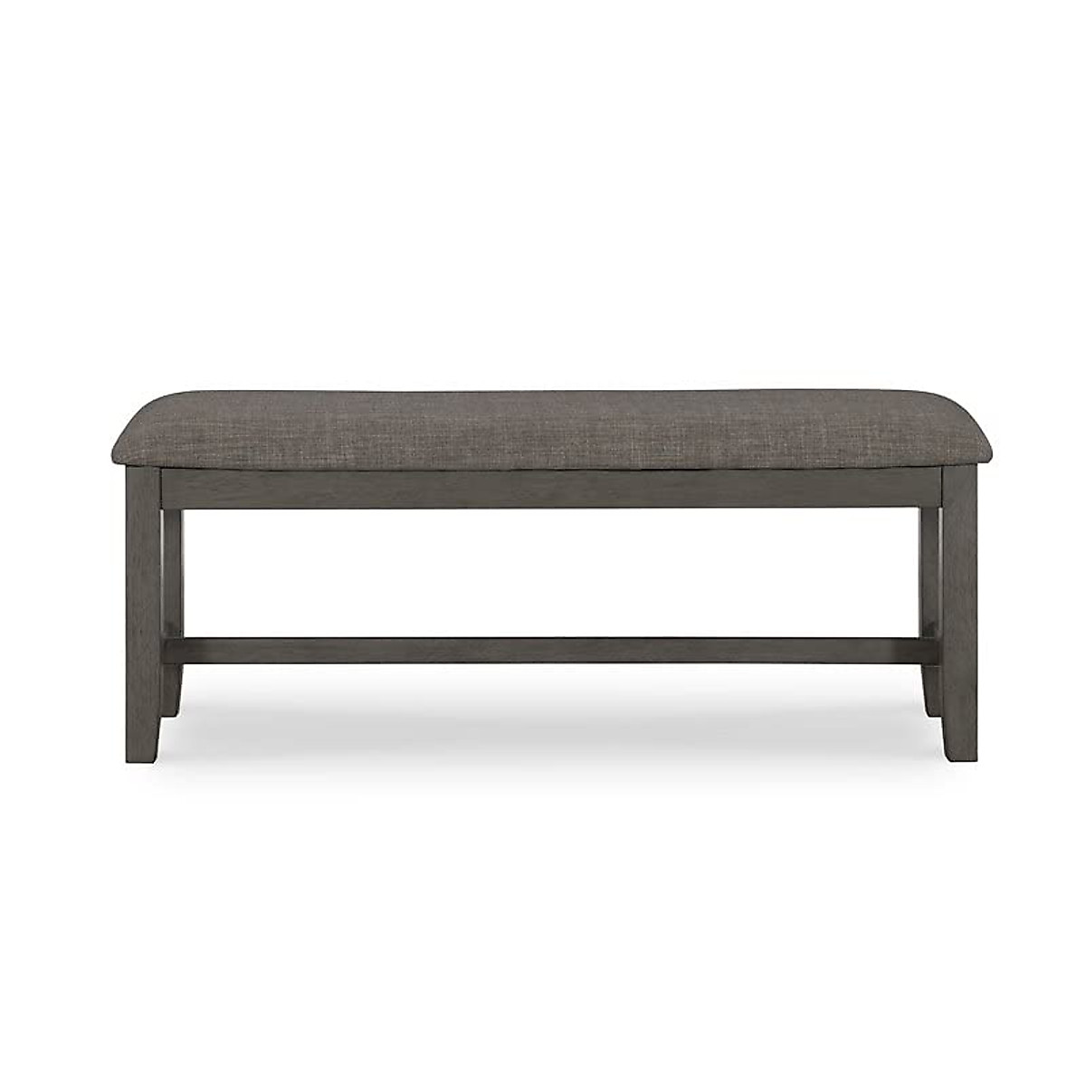 HFO Allston Park 19.5" Upholstered Fabric Farmhouse Rustic Solid Wood Dining Bench for Kitchen Dining Room in Gray