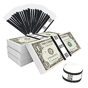 Money Bands Currency Sleeves Straps – Made in USA (Pack of 330 for $25) Self-Adhesive Money Wrappers for Bills Color Coded Wraps Meets ABA Standards, 7.5 x 1.25 inches – Counter Recyclable Kraft Paper
